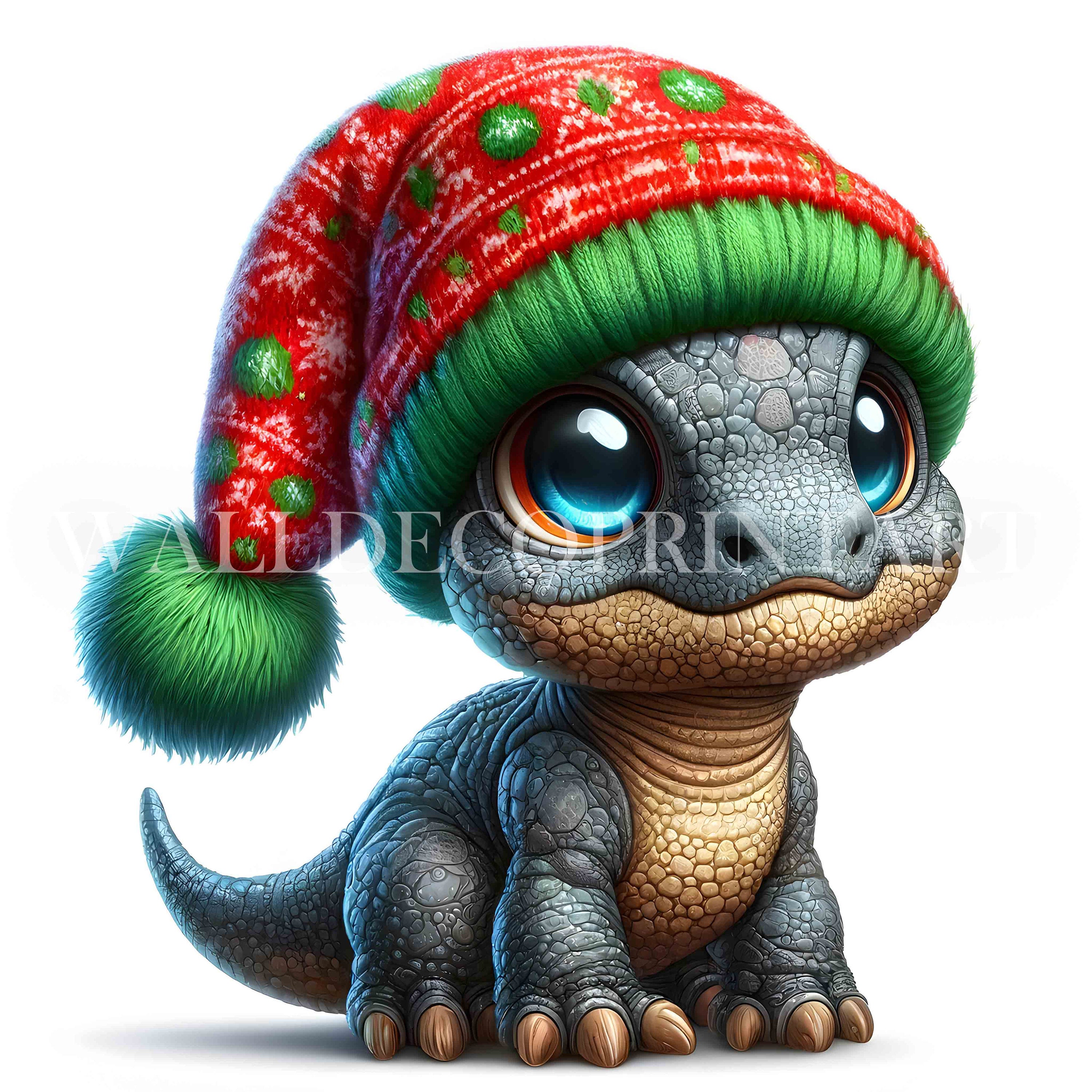 10 Cute Christmas Dinosaur Clipart Bundle 2 - High Quality Jpgs ...
