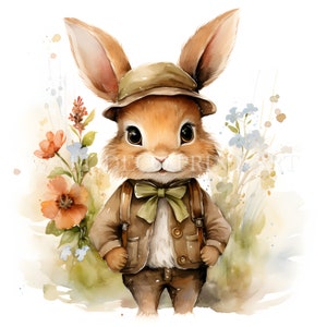 Cute Spring Flower Rabbit Clipart Bundle - 12 High Quality JPG ...