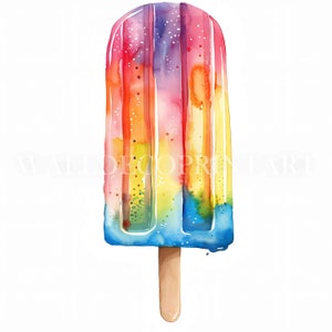 12 Colorful Popsicle Clipart - High Quality JPG - Digital Download ...