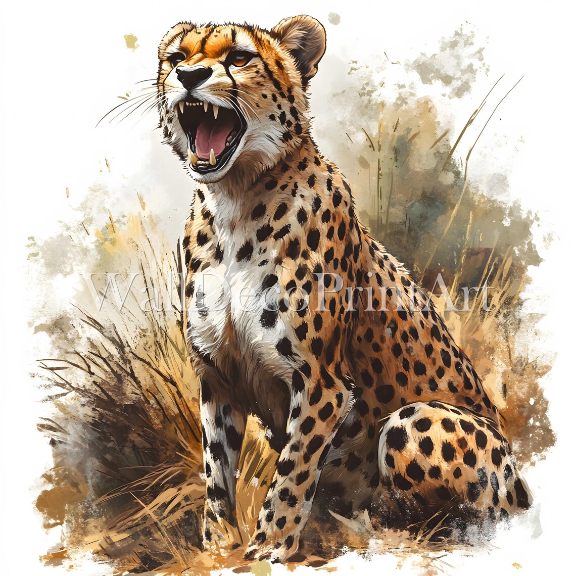 Beautiful Cheetah Clipart Bundle - 10 High Quality JPG - Digital ...