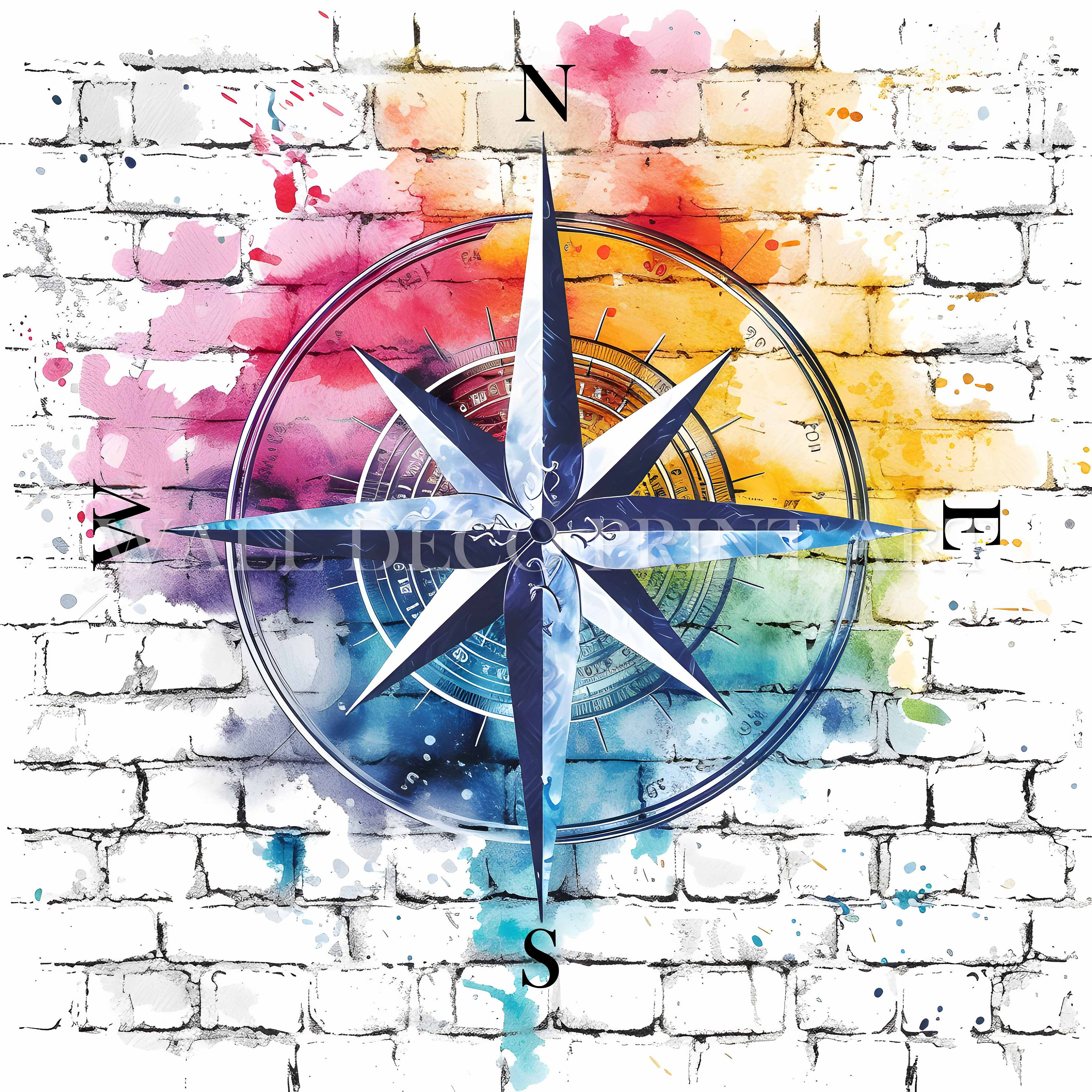 Colorful Compass Clipart Bundle - 12 High Quality Jpgs - Digital ...
