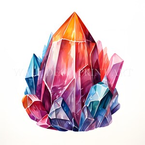 Colorful Gemstones Clipart - 10 High Quality JPG - Digital Downloads ...