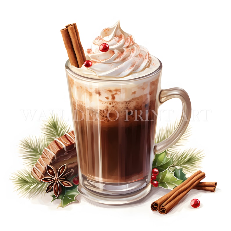 Tasty Hot Chocolate Clipart Bundle - 11 High Quality JPG - Digital ...