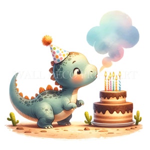 Cute Birthday DINOSAURS Clipart Bundle - 15 High Quality JPG - Digital ...