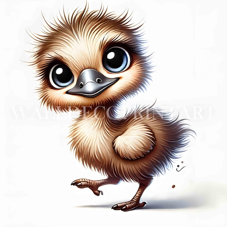 Soft Sketch Baby Emu Clipart Bundle - 7 High Quality Images - Digital ...
