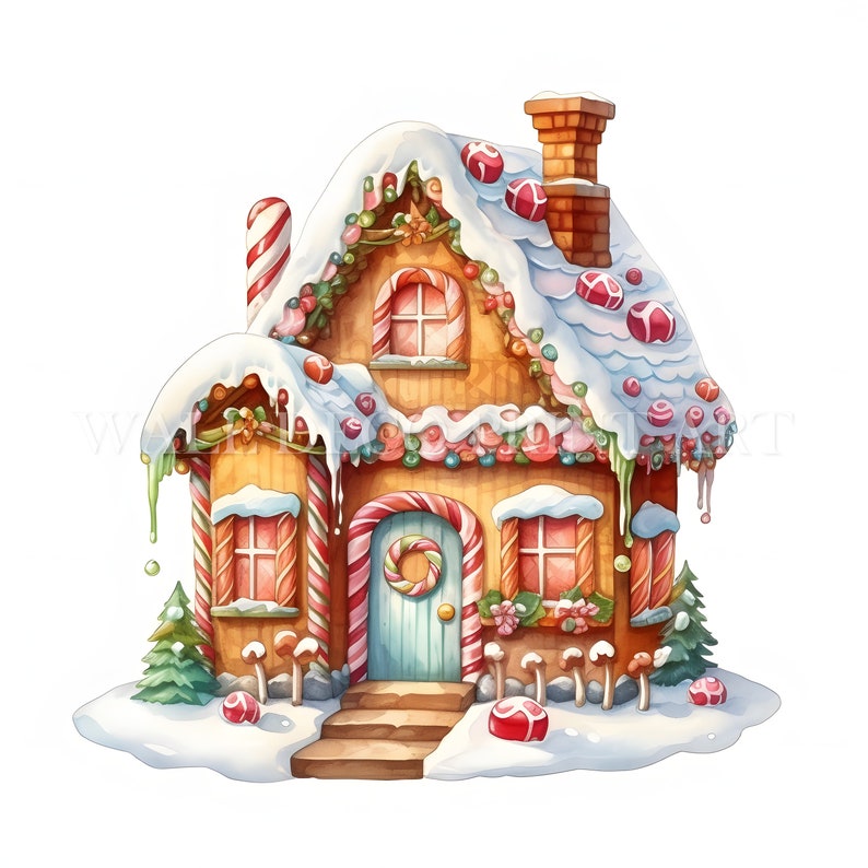 Gingerbread House Clipart Bundle - 10 High Quality JPGS - Digital ...