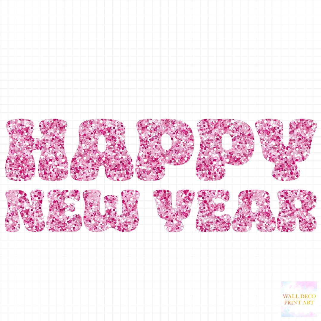 10 Glitter Happy New Year Clipart Bundle - High Quality PNG ...