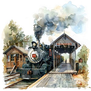 11 Train Station Clipart - High Quality JPG - Digital Download ...