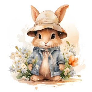 Cute Spring Flower Rabbit Clipart Bundle - 12 High Quality JPG ...