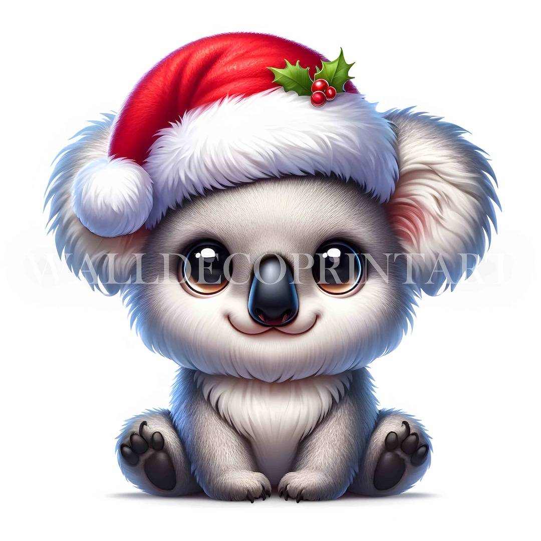 10 Cute Christmas Koala Clipart Bundle 2 High Quality JPG Digital ...