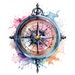 Watercolor Compass Clipart Bundle - 11 High Quality Jpgs - Digital ...