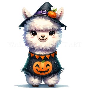 Halloween Alpaca Clipart Bundle - 10 High Quality Jpgs - Digital ...