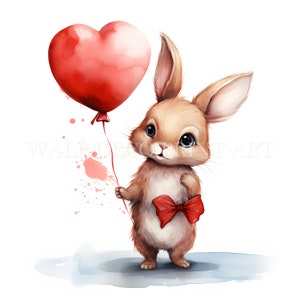 Cute Valentine Rabbit Clipart Bundle - 11 High Quality JPG - Digital ...