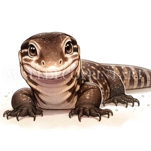 Soft Sketch Monitor Lizard Clipart Bundle - 6 High Quality Jpgs ...