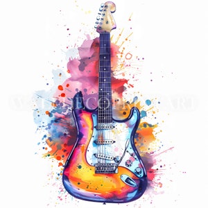 10 Colorful Electric Guitar Clipart Bundle - High Quality Pngs ...