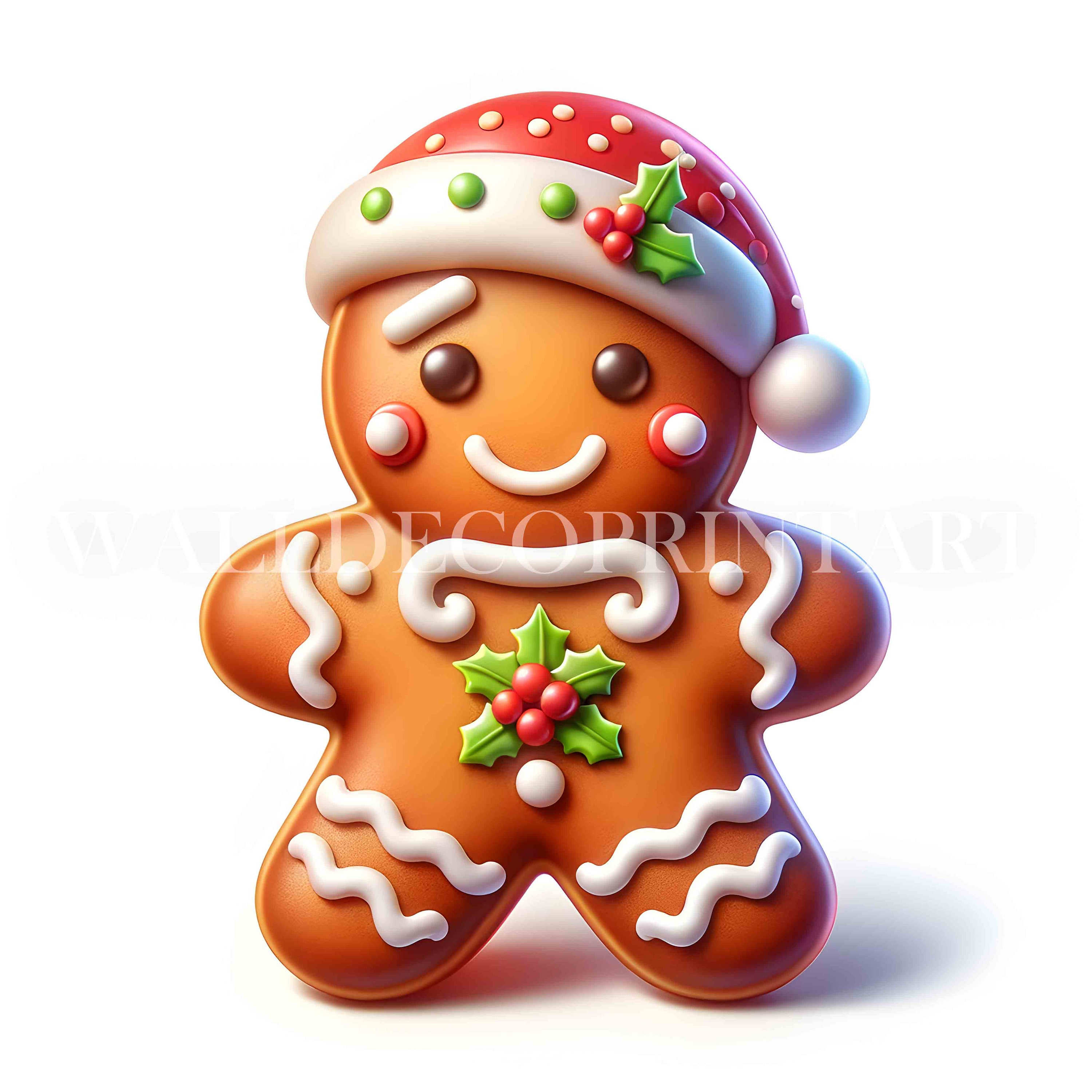 10 Christmas Gingerbread Clipart Bundle 2 - High Quality Jpgs - Digital ...