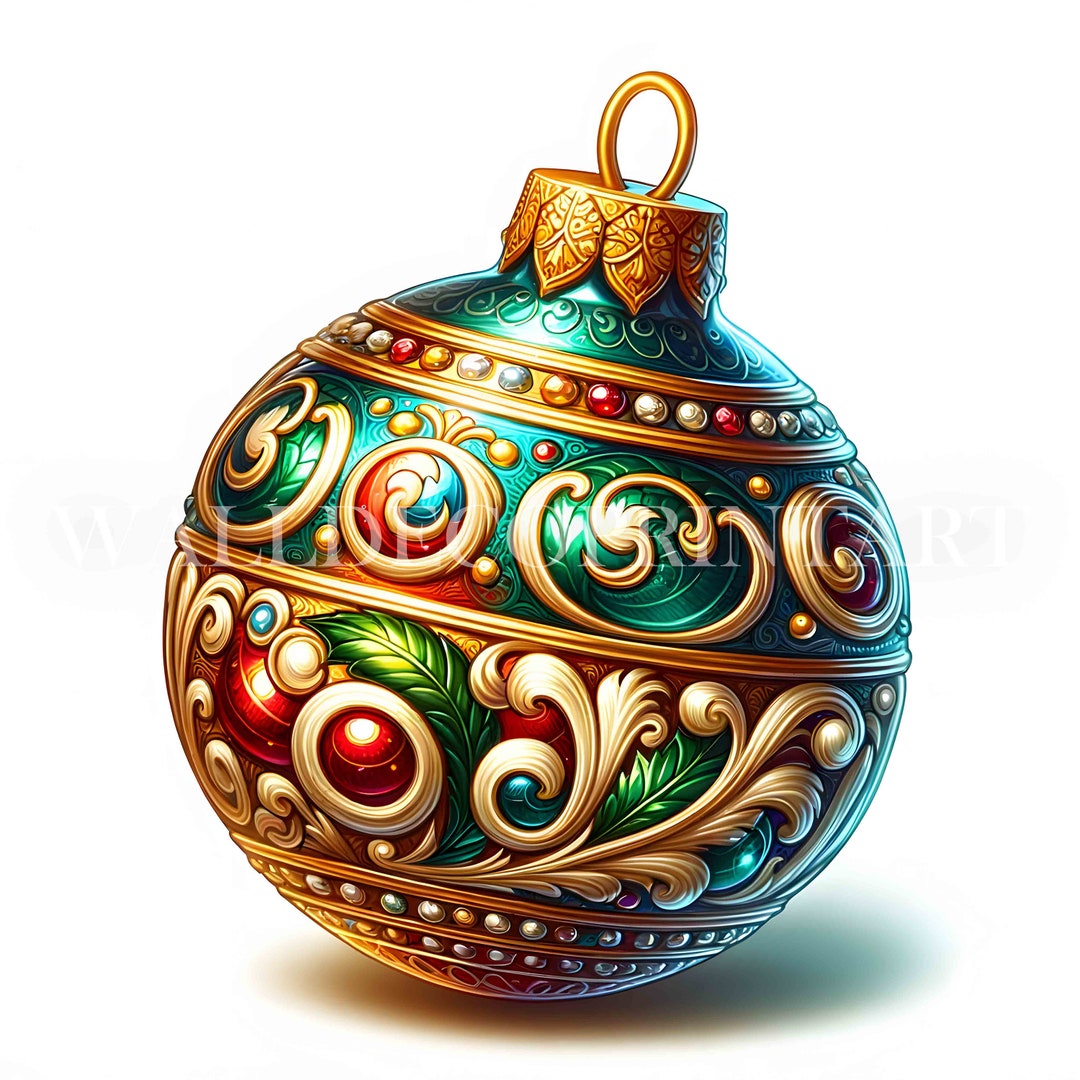 10 Lovely Christmas Bulb Clipart Bundle 2 - High Quality Jpgs - Digital ...