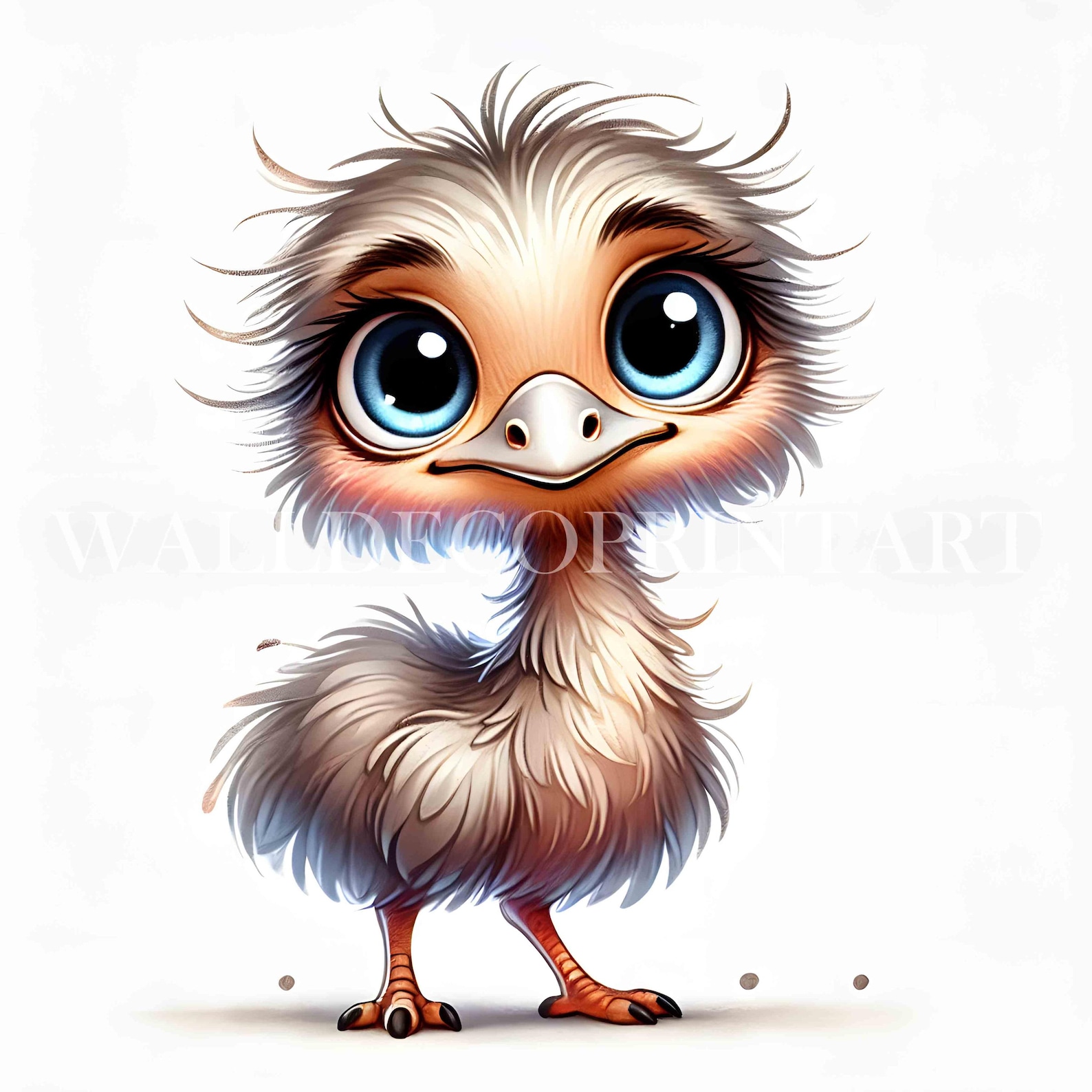 Soft Sketch Baby Emu Clipart Bundle - 7 High Quality Images - Digital ...