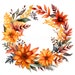 Autumn Floral Wreath Clipart - 10 High Quality JPG - Instant Digital ...