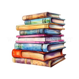 Colorful Books Clipart - 11 High Quality Jpgs - Digital Downloads ...