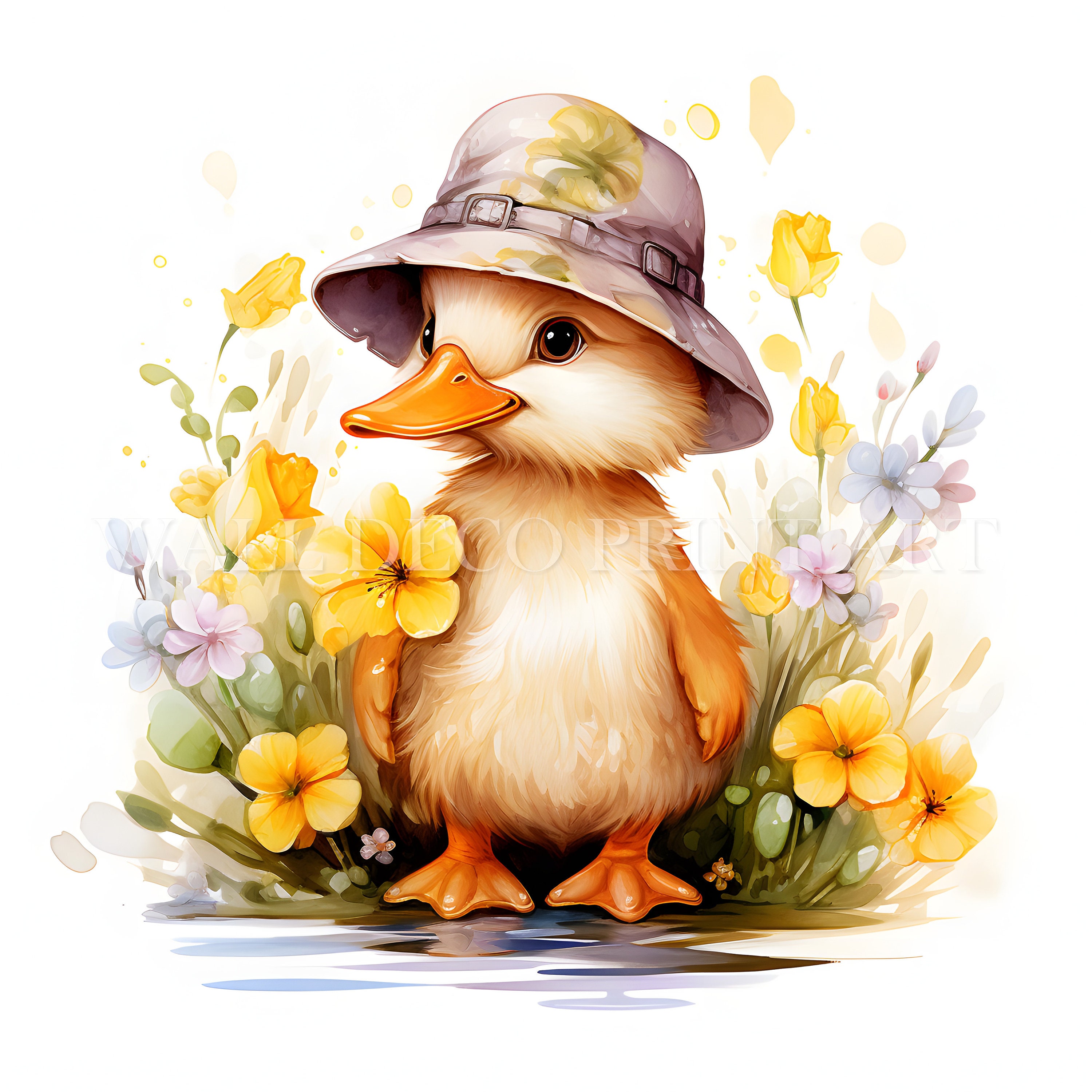 Little Spring Flower Duck Clipart Bundle - 10 High Quality JPG ...