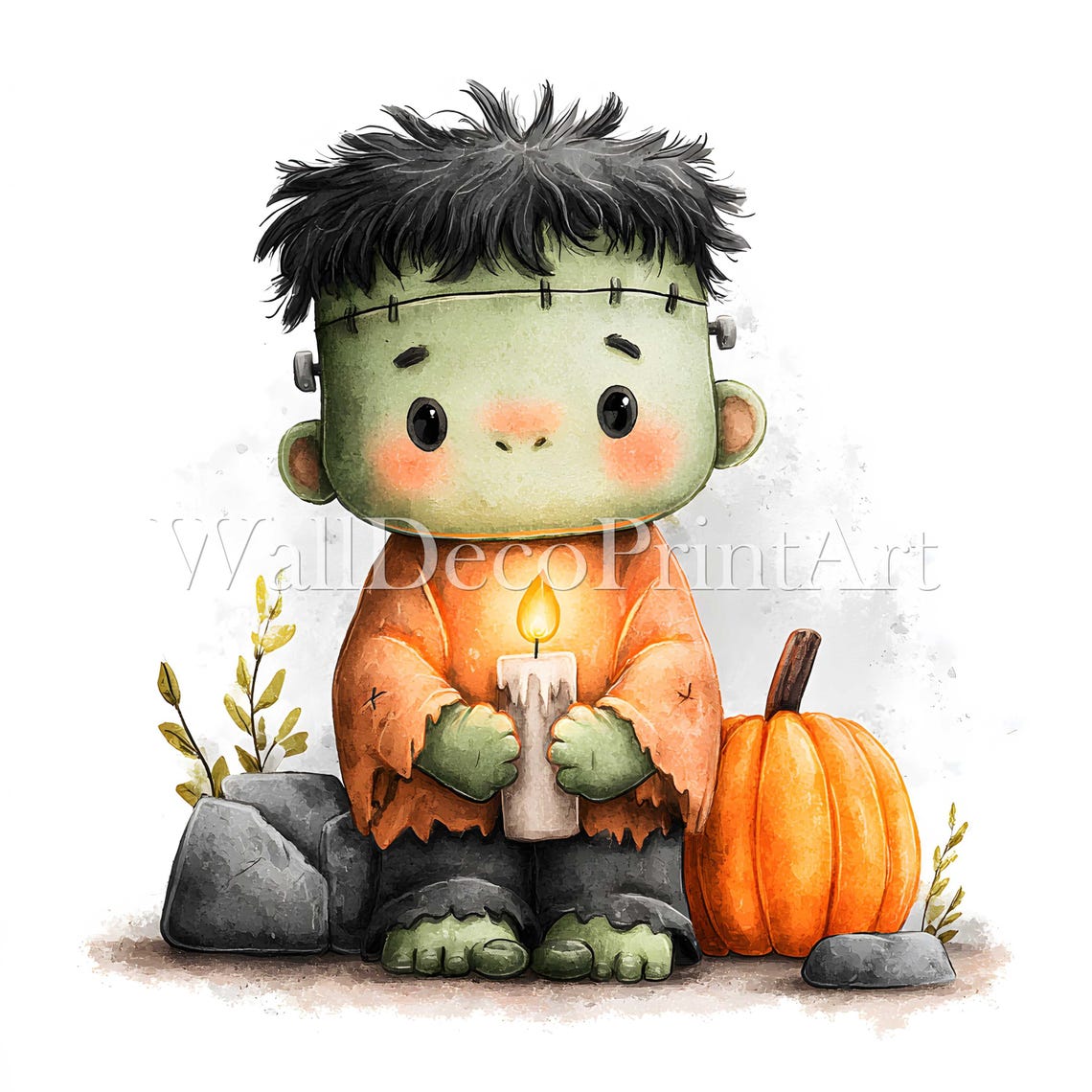 10 Cute Halloween Frankenstein Clipart Bundle - High Quality Images ...