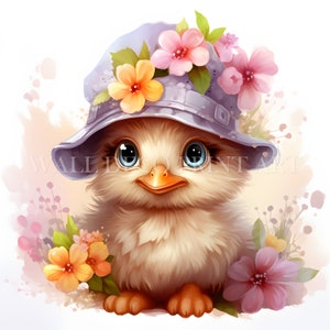 Cute Spring Flower Chicken Clipart Bundle - 10 High Quality JPG ...