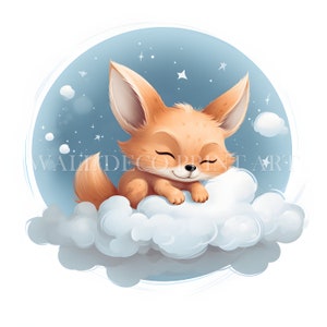 Fox Sleeping on a Cloud Clipart Bundle - 10 High Quality Jpgs - Digital ...