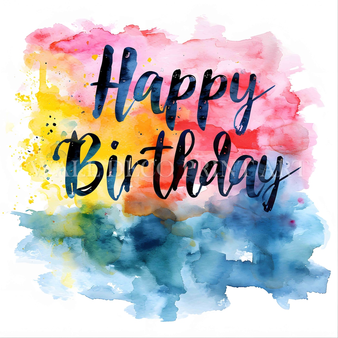 Buntes alles Gute zum Geburtstag Clipart Bundle - 10 hochwertige PNG ...