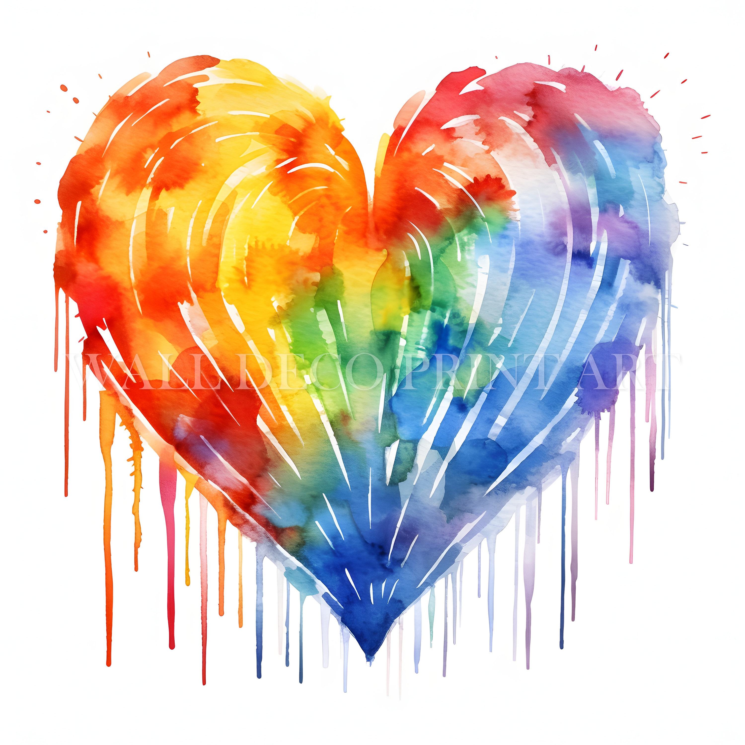 Colorful Heart Clipart 10 High Quality Jpgs Digital - Etsy