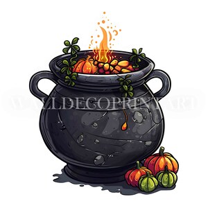 10 Halloween Bubbling Cauldron Clipart Bundle 2 - High Quality JPG ...