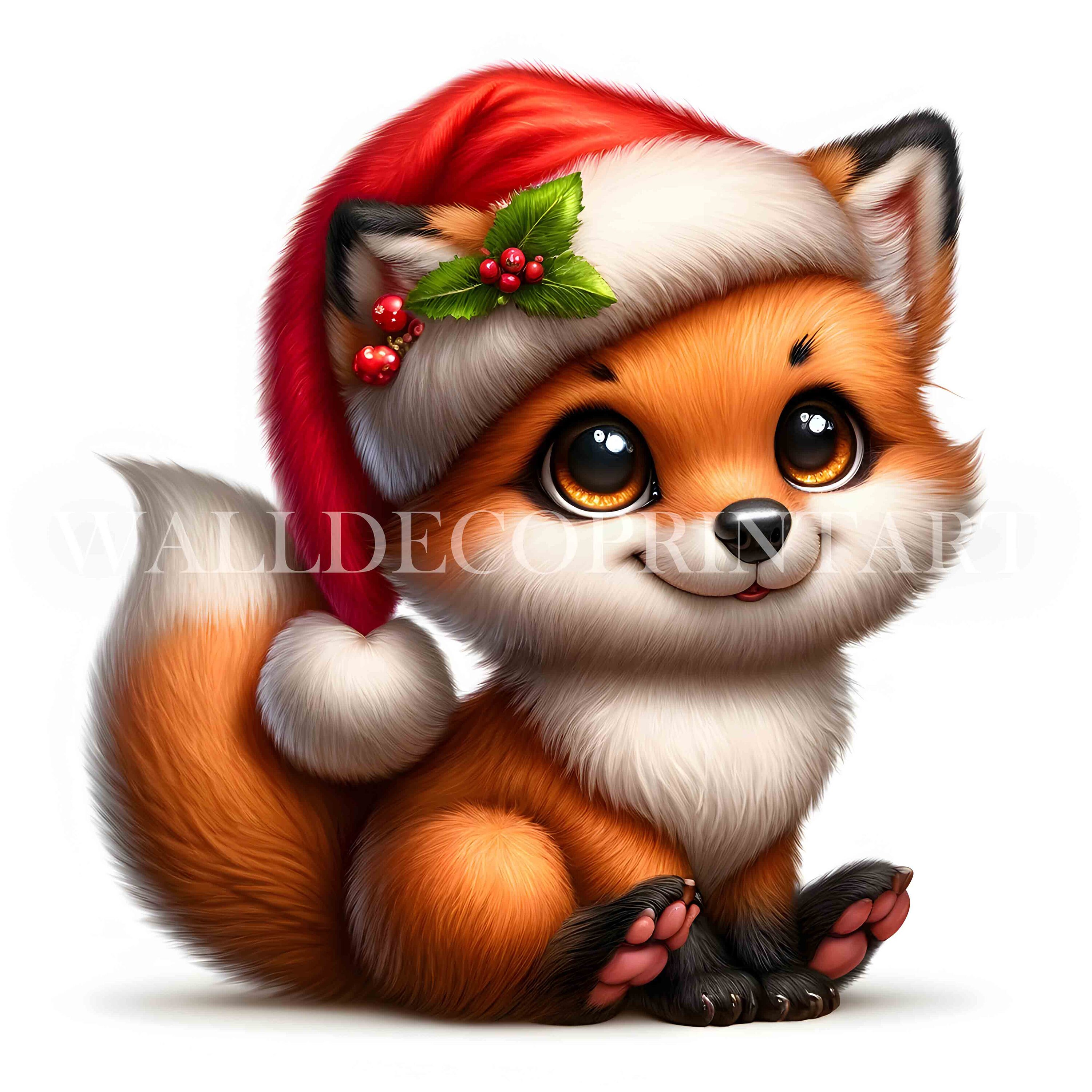 10 Christmas Fox Clipart Bundle 2 - High Quality JPG - Digital ...