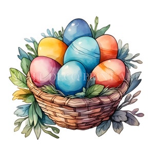 Easter Baskets Clipart Bundle SET 1 - 10 High Quality JPG - Digital ...