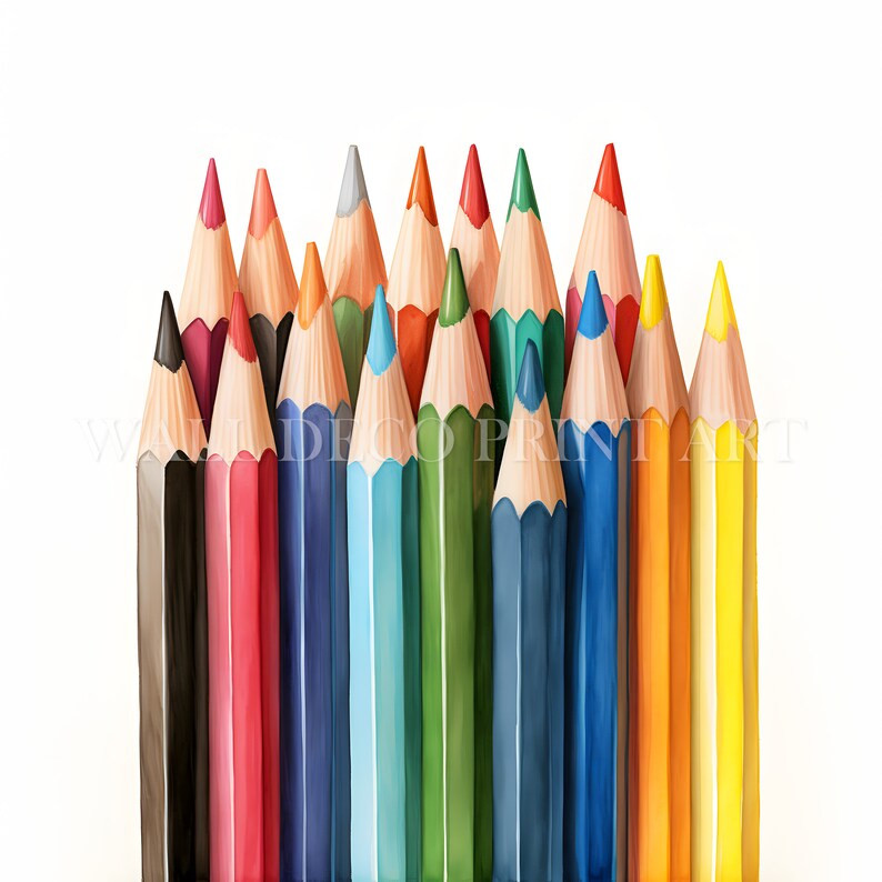 Colorful Pencils Clipart - 10 High Quality Jpgs - Digital Downloads ...