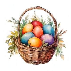 Easter Baskets Clipart Bundle SET 1 - 10 High Quality JPG - Digital ...