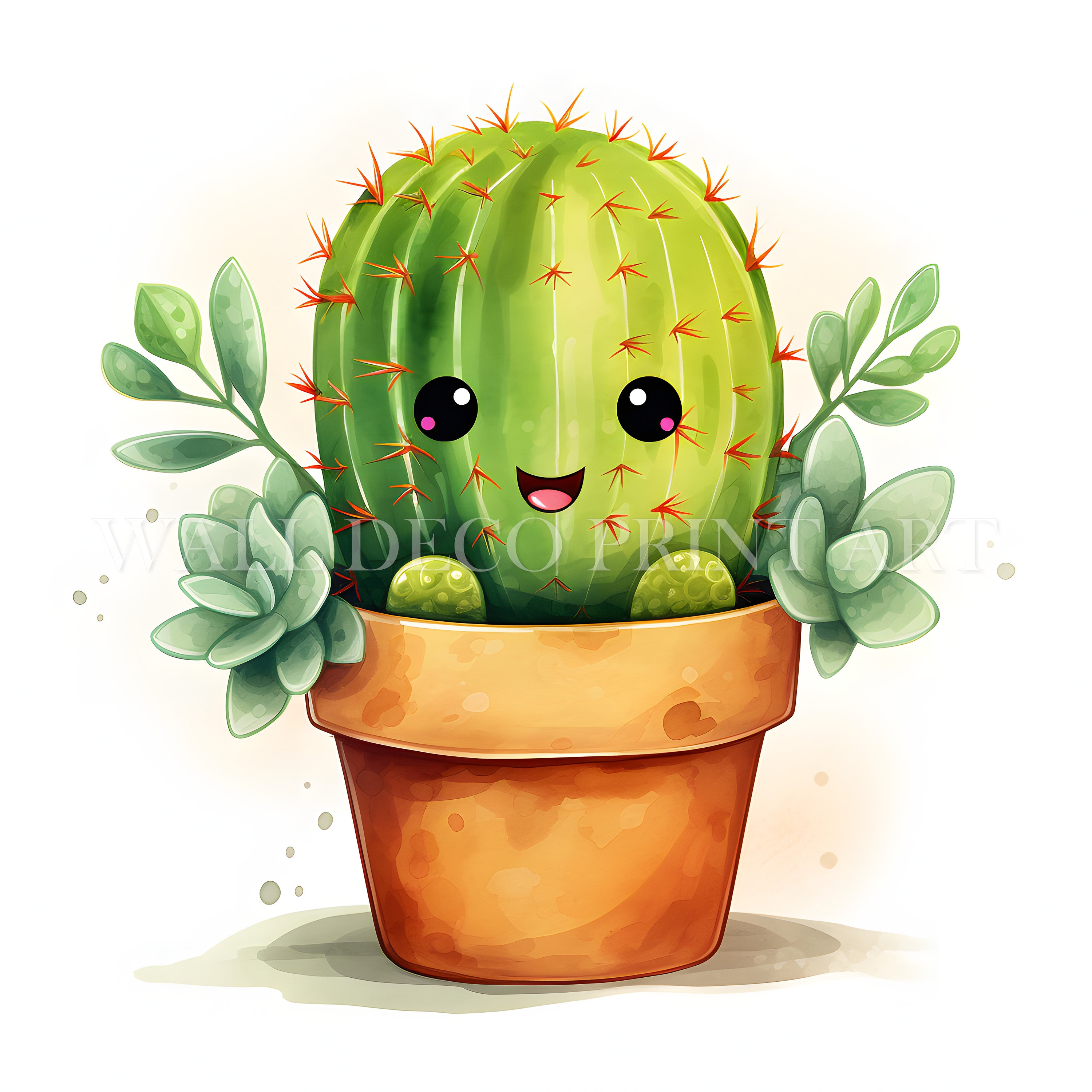 Cute Cactus Clipart Bundle - 10 High Quality Jpgs - Digital Downloads ...