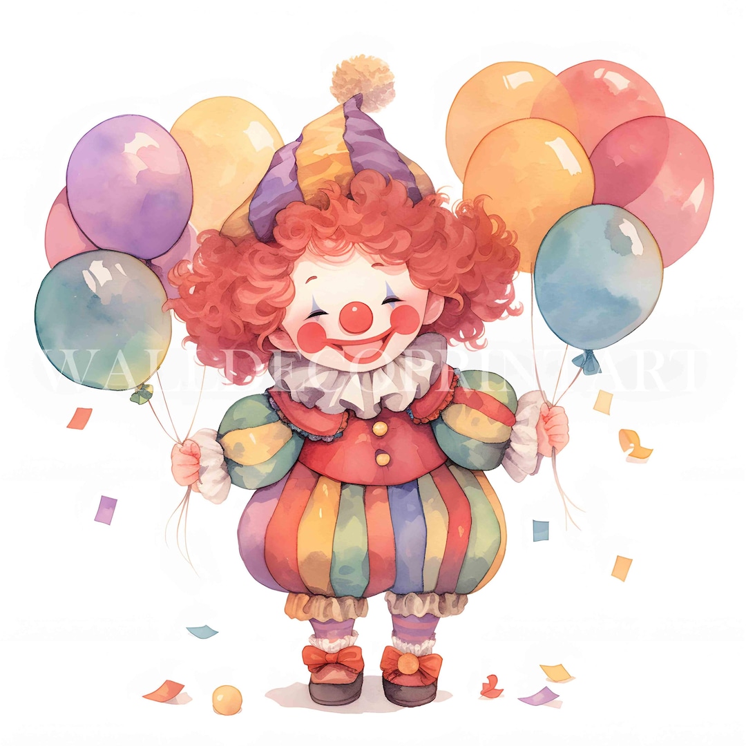 11 Cute Clown Clipart Bundle - High Quality Jpgs - Digital Downloads ...