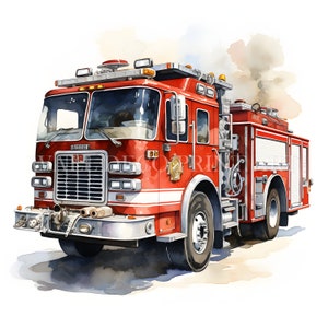 Brave Fire Truck Clipart Bundle - 10 High Quality Jpgs - Digital ...