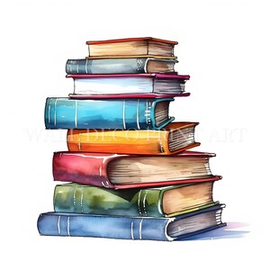 Colorful Books Clipart - 11 High Quality Jpgs - Digital Downloads ...