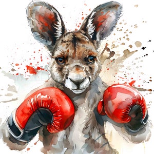 Boxing Kangaroo Clipart Bundle - 10 High Quality Jpgs - Digital ...