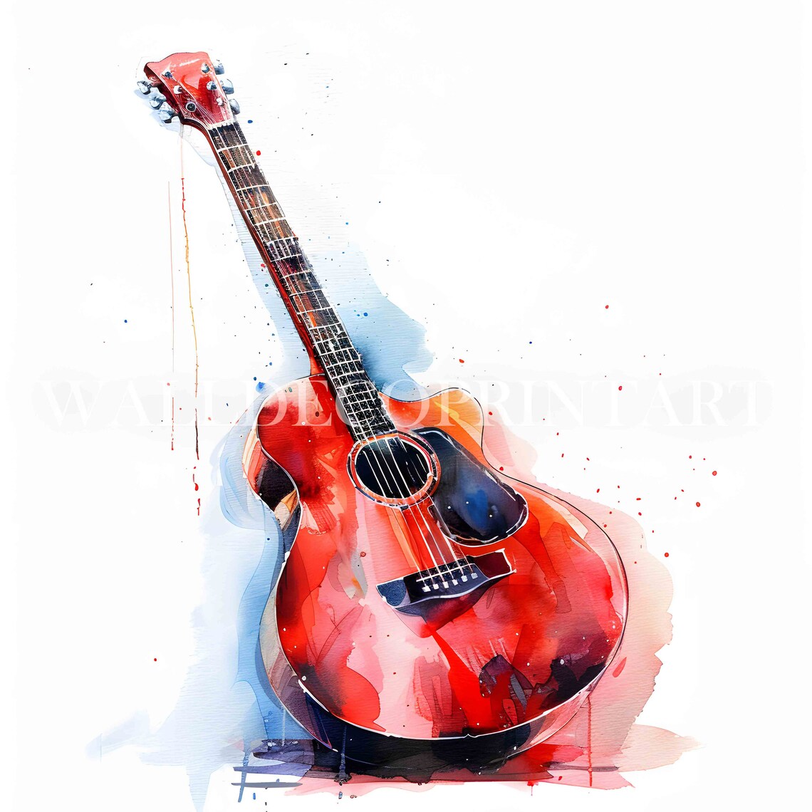 10 Colorful Guitar Clipart Bundle - High Quality Images - Digital ...