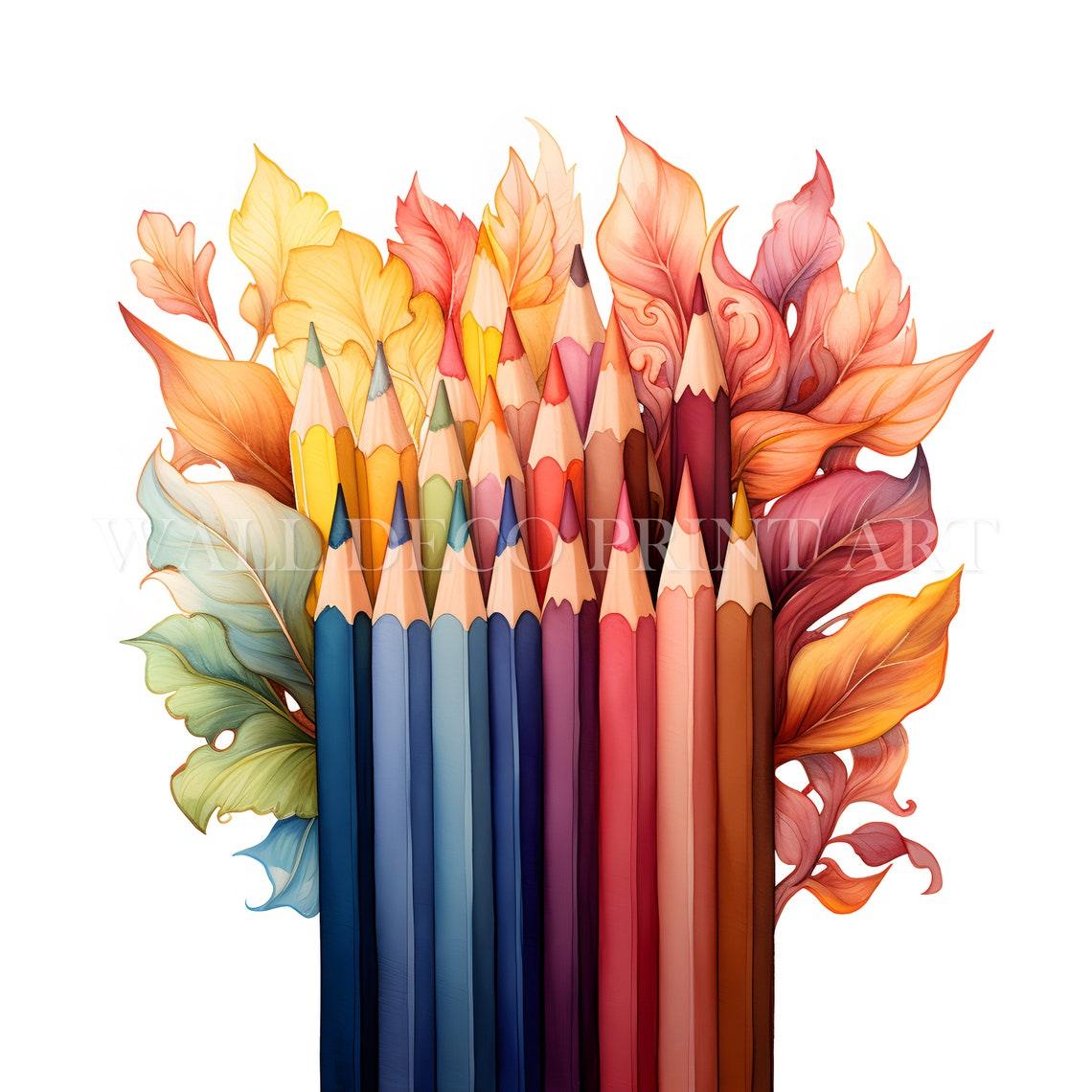 Colorful Pencils Clipart - 10 High Quality Jpgs - Digital Downloads ...
