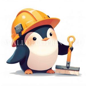 11 Working Penguin Builder Clipart Bundle High Quality JPG Digital ...