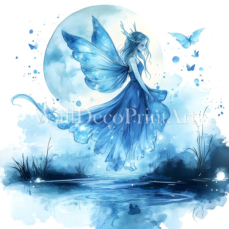 Blue Fairy Clipart Bundle - 10 High Quality JPG - Digital Download ...