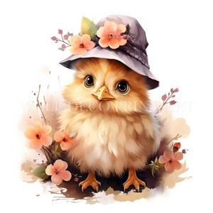 Cute Spring Flower Chicken Clipart Bundle - 10 High Quality JPG ...