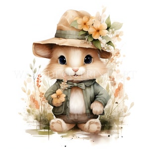 Cute Spring Flower Rabbit Clipart Bundle - 12 High Quality JPG ...