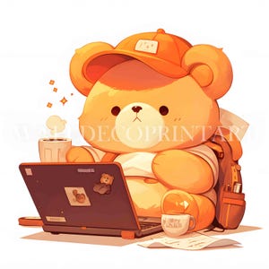 12 Fluffy Teddy Bear Programmer Clipart Bundle - High Quality JPG ...