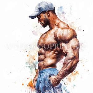 10 Bodybuilders Clipart - High Quality Jpgs - Digital Downloads ...