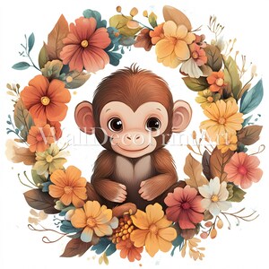 Cute Monkey Clipart Bundle - 10 High Quality JPG - Digital Download ...