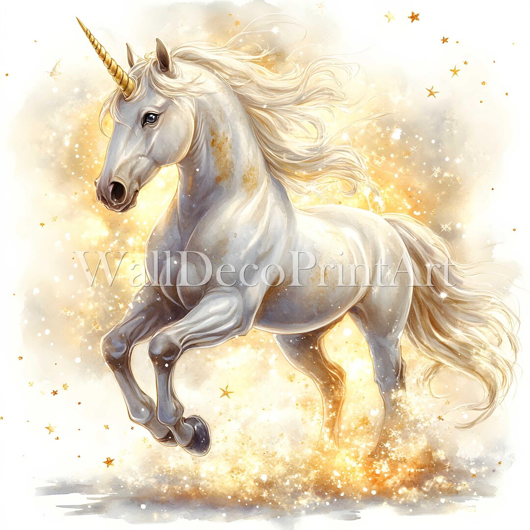 10 Wild Unicorn Horse Clipart Bundle - High Quality Jpgs - Digital ...
